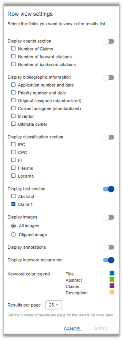 Results Page Options – LexisNexis Intellectual Property Solutions