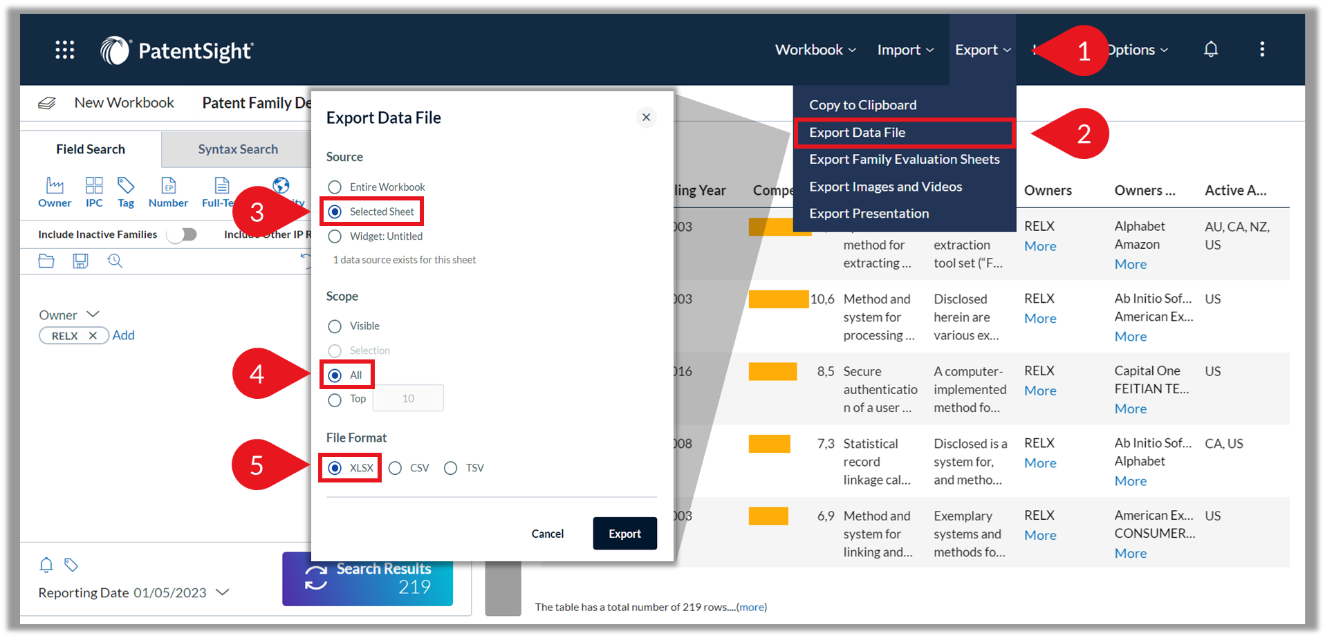 Export Options – LexisNexis Intellectual Property Solutions