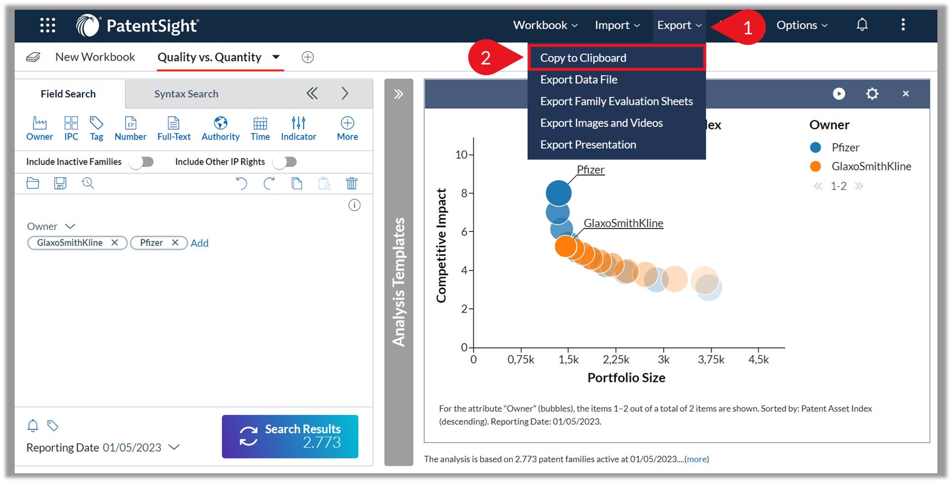 Export Options – LexisNexis Intellectual Property Solutions